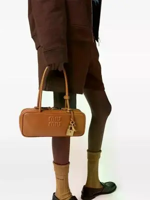 Miu Miu Small Beau Leather Top Handle Bag - Brown