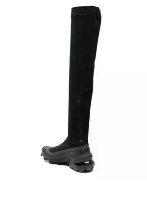 MM6 MAISON MARGIELA X SALOMON Thigh High Chunky Rubber Sole Boots - Black