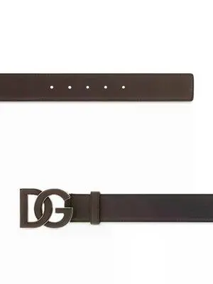 Dolce & Gabbana Logo Buckle Leather Belt