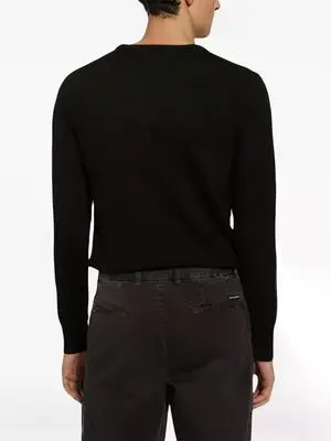 Dolce & Gabbana Fine Knit Crew Neck Sweater - Black
