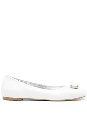 MADISON MAISON Marion Leather Ballerina Shoes - White