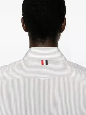 Thom Browne Striped Silk-cotton Blend Shirt Dress With Tie Cuffs