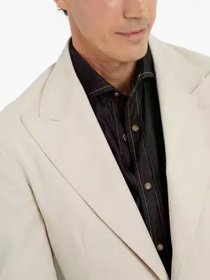 Brunello Cucinelli Deconstructed Gabardine Large Lapels Blazer