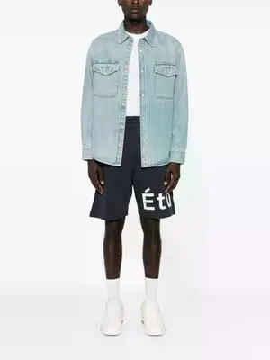 Études Studio Tempera Logo-print Cotton Shorts - Blue