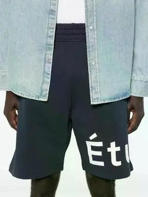 Études Studio Tempera Logo-print Cotton Shorts - Blue