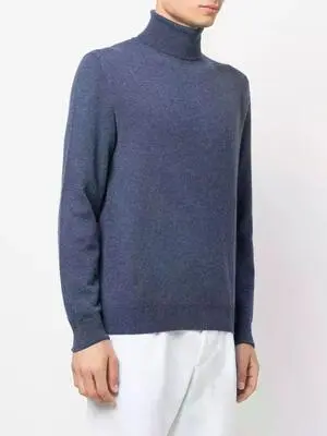Corneliani Roll Neck Cashmere Jumper - Blue