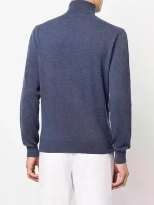 Corneliani Roll Neck Cashmere Jumper - Blue
