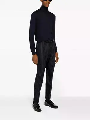 Dolce & Gabbana Black Cashmere-silk Blend Turtleneck Jumper - Blue