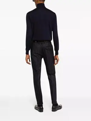 Dolce & Gabbana Black Cashmere-silk Blend Turtleneck Jumper - Blue