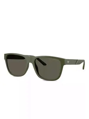 Emporio Armani Logo-print Full Rim Sunglasses - Green