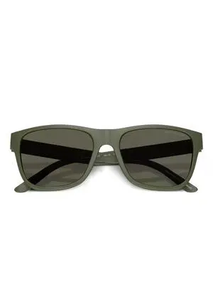 Emporio Armani Logo-print Full Rim Sunglasses - Green