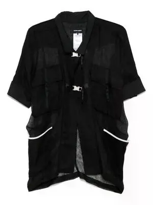Giorgio Armani Short Sleeve Shirt With Buckle Fastening - Black