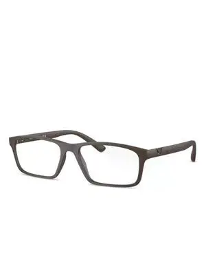 Emporio Armani Rectangle Frame Glasses - Brown