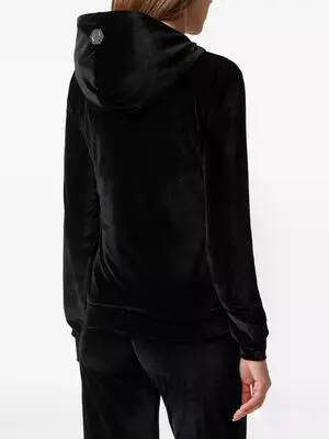 Philipp Plein Logo Embellished Zip-up Hoodie - Black