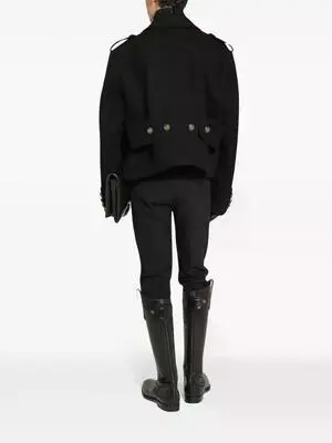 Dolce & Gabbana Double-breasted Peacoat With Notched Lapels - Black