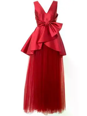 Alberta Ferretti Satin And Tulle Gown