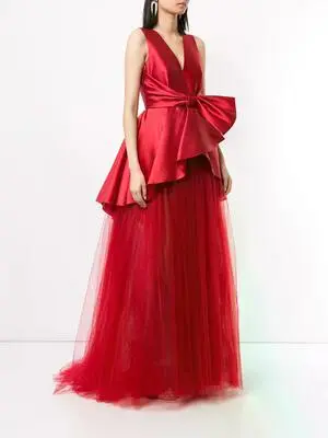 Alberta Ferretti Satin And Tulle Gown