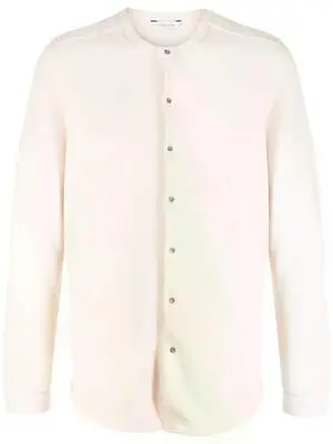 HOLZWEILER Henley-collar Button-down Shirt - Neutrals