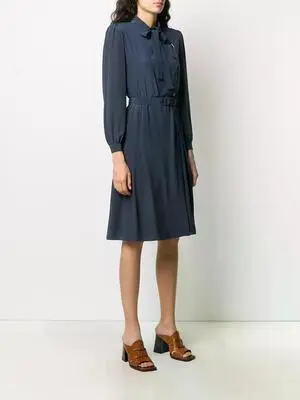 MAISON MARGIELA Belted Silk Dress With Side Button Fastening