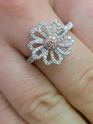 HYT JEWELRY 18k Rose Gold Platinum Diamond Cocktail Ring