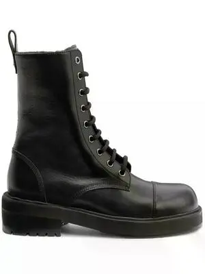 GIUSEPPE ZANOTTI Leather Lace-up Boots - Black