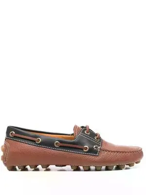 TOD'S Gommino Boat Shoes With Whipstitch Detailing - Brown