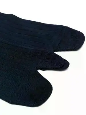 MAISON MARGIELA Tabi Ribbed Knit Socks - Blue