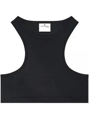 COURREGES Racerback Crop Top - Black