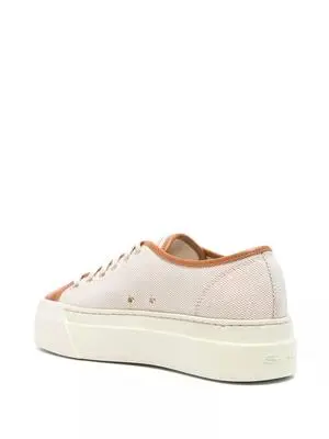 Santoni Canvas Platform Lace-up Sneakers