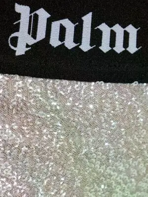 Palm Angels Sequin-embellished Flared Trousers