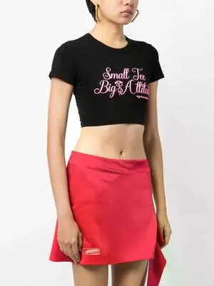GROUND ZERO Slogan Print Cropped T-shirt