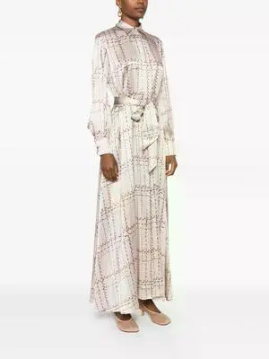 Kiton Printed Silk Shirt Dress