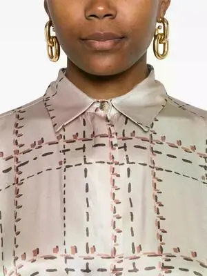 Kiton Printed Silk Shirt Dress