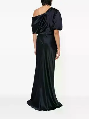 Amsale Off-shoulder Draped Gown - Blue