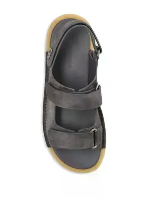 Dolce & Gabbana Touch-strap Leather Sandals - Grey