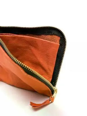 Comme Des Garçons Zip-up Leather Cardholder - Orange