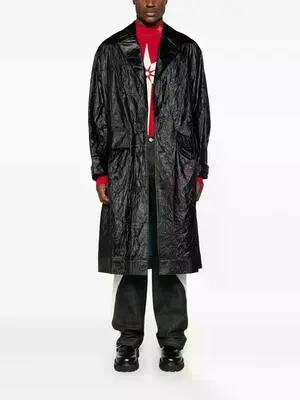 Eckhaus Latta Crinkled Single-breasted Trench Coat