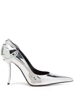DIESEL® D-ten&half P Pointed Slingback Pumps - Silver