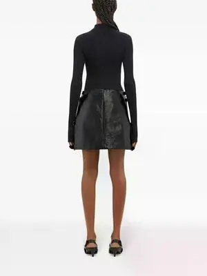 COURREGES Buckled Coated A-line Miniskirt