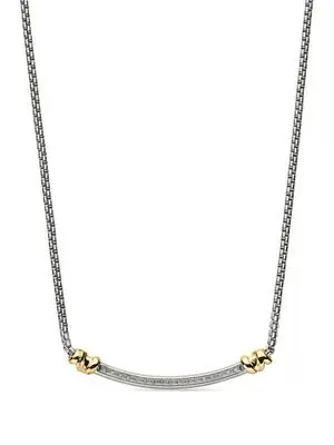 David Yurman Sterling Pavé Diamond Station Necklace