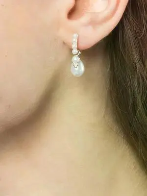 DOWER & HALL Timeless Pearl Hoop Earrings