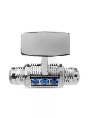 OFFICINA BERNARDI 18kt White Gold Sapphire And Diamond Cufflinks - Silver