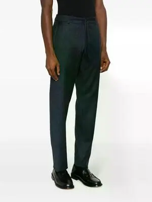 Canali Midnight Wool Drawstring Waist Trousers