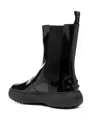 TOD'S Glossy Leather Chelsea Boots