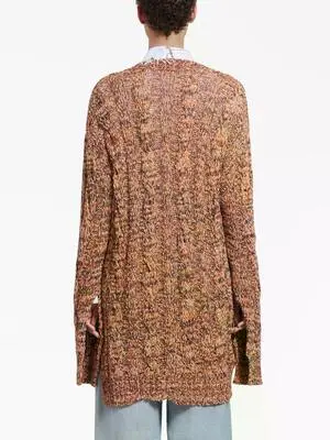 Marni Decorative Stitch Chunky Cable-knit Cardigan