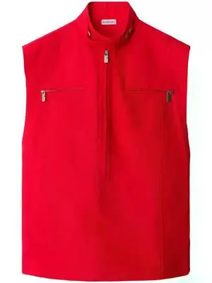 Burberry Half-zip Canvas Tank Top