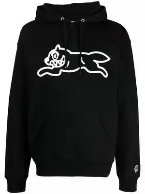 ICECREAM Running Dog Graphic Print Hoodie - Black