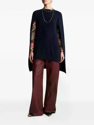 Etro Ribbed Cashmere Cape Top