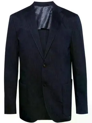 Corneliani Mélange-effect Single-breasted Blazer - Blue