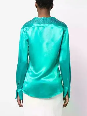 GENNY Stud Embellished Satin Shirt